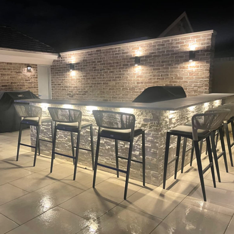 Wade Logan® Brasia 29.72" Patio Bar Stool with Cushion & Reviews | Wayfair